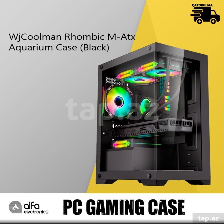 Gaming Case "WjCoolman Rhombic M-Atx Aquarium (Black)": 49 AZN - Alfa ...
