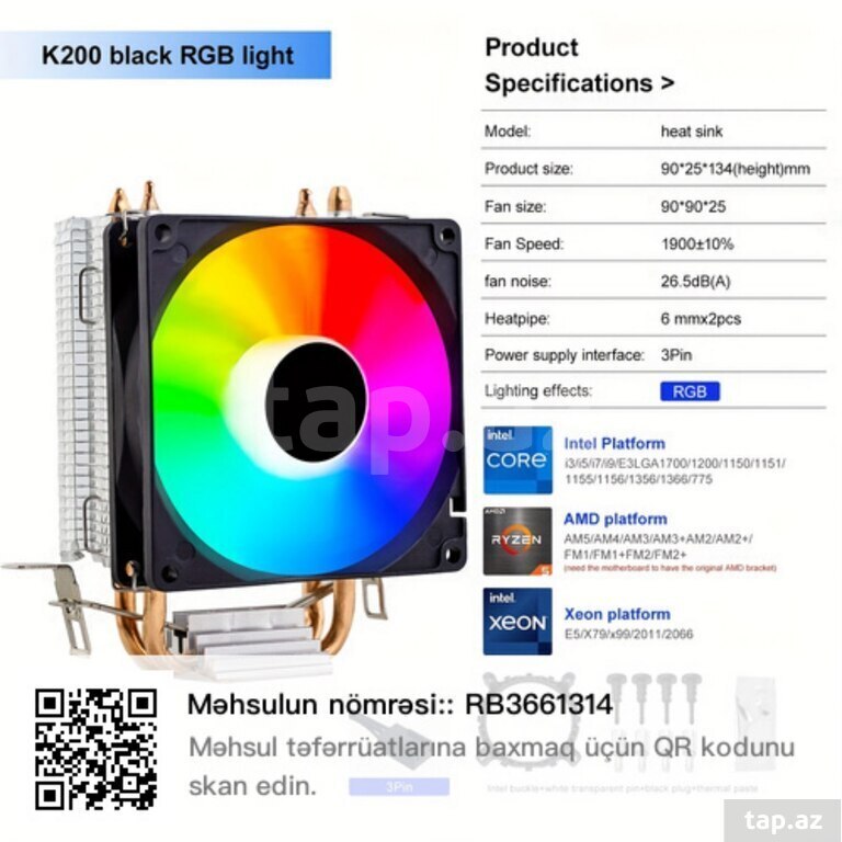 Kuler "K200 black RGB Light": 15 AZN — Bakı, Azərbaycan | 45823601 — Tap.Az
