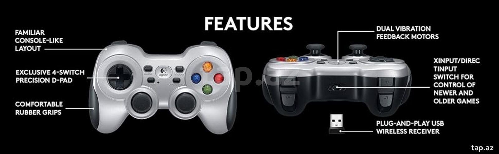 Logitech G F710 Silver Wireless Gamepad: 70 AZN — Bakı, Azərbaycan ...