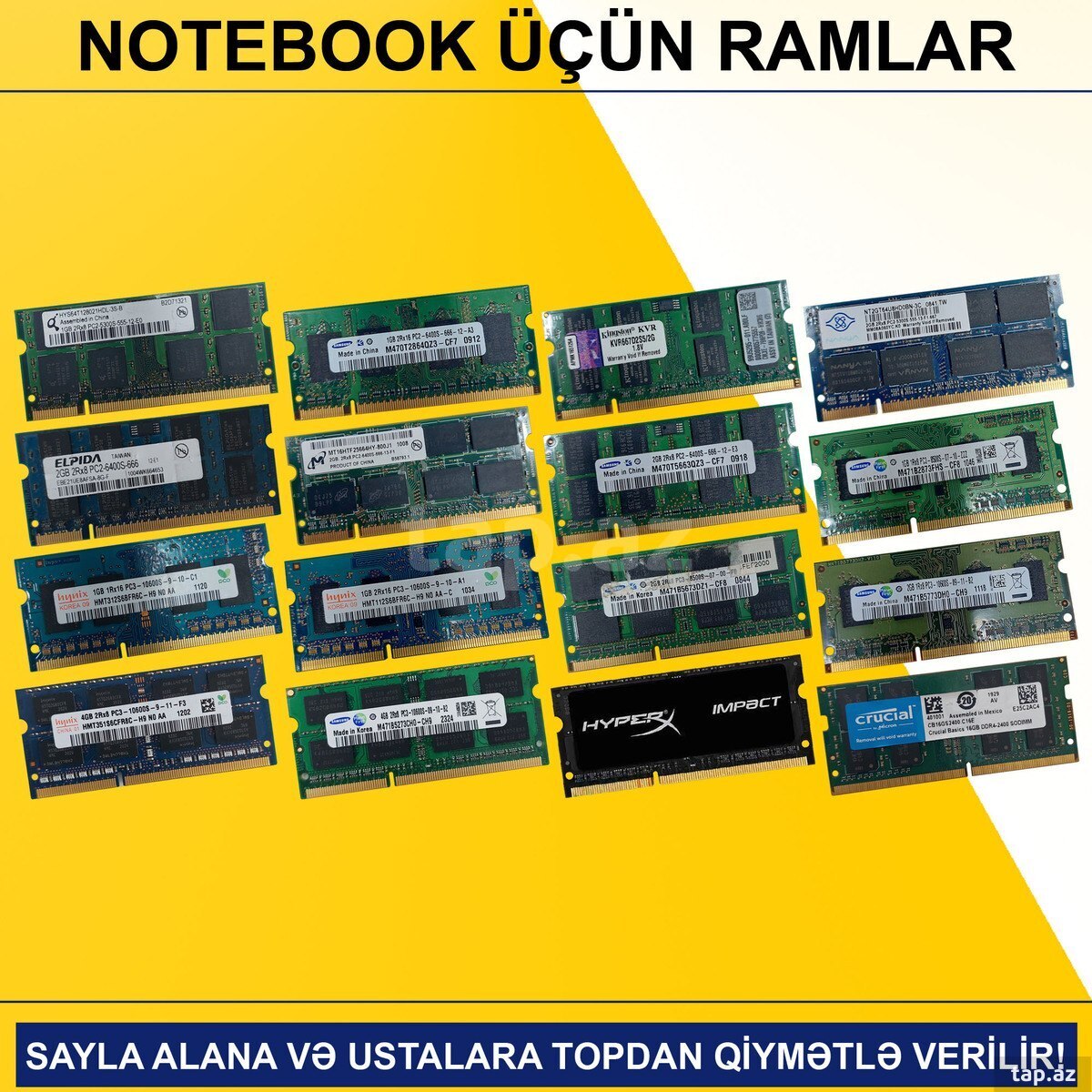 Noutbuk üçün RAMlar : 3 AZN — Bakı, Azərbaycan | 46143123 — Tap.Az