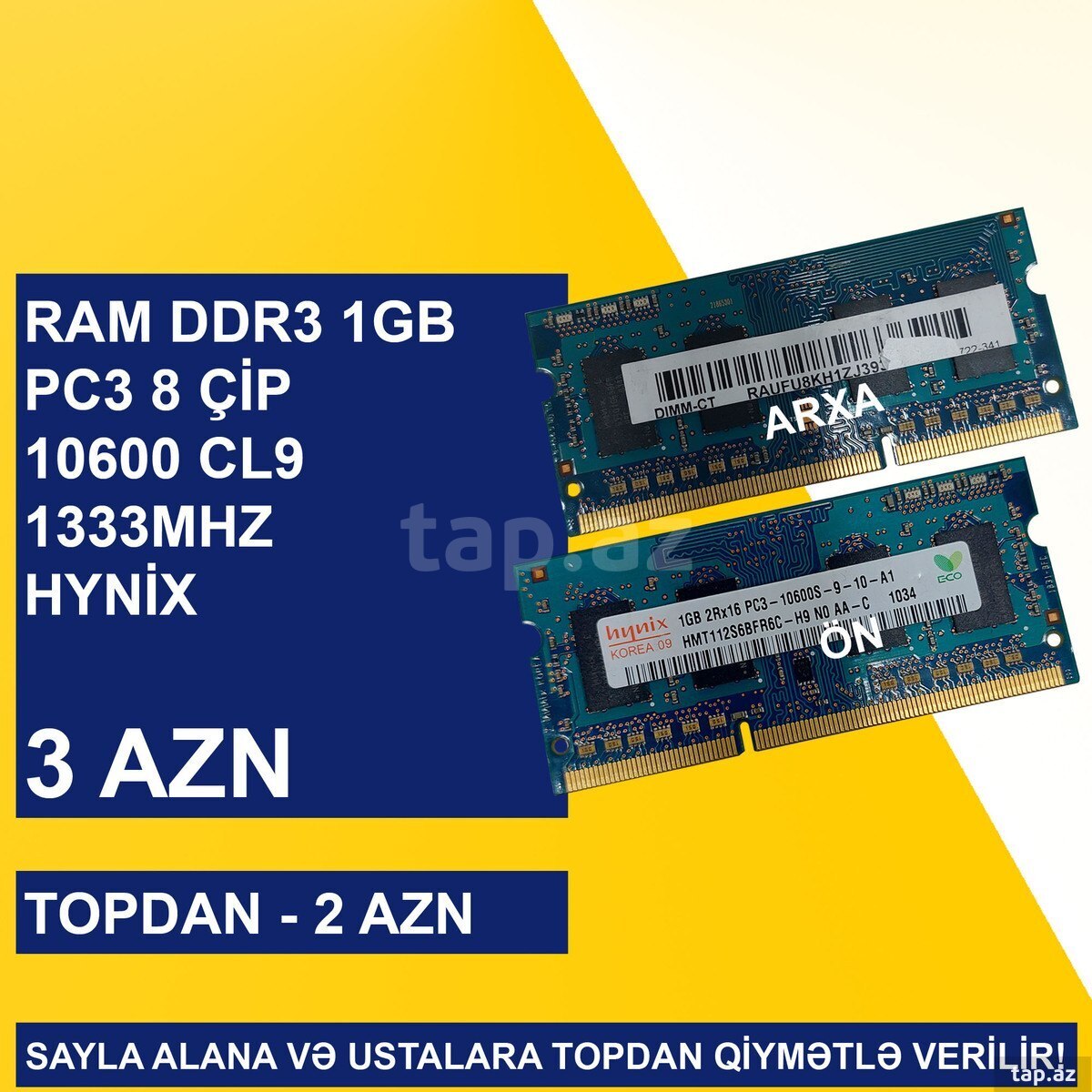 Noutbuk üçün RAMlar : 3 AZN — Bakı, Azərbaycan | 46143123 — Tap.Az