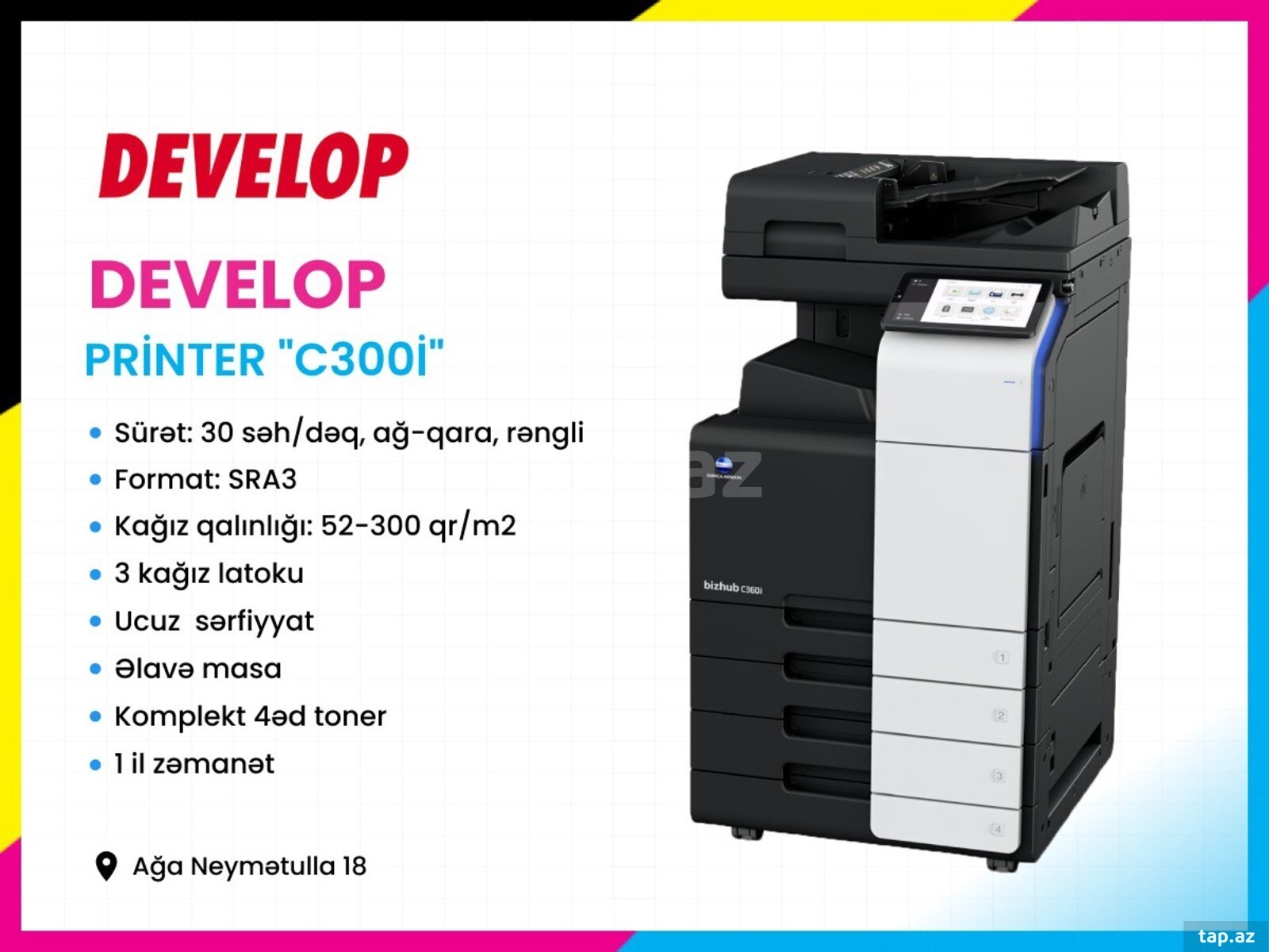 Printer Develop ineo 300i: 2500 AZN — Bakı, Azərbaycan | 46401541 — Tap.Az