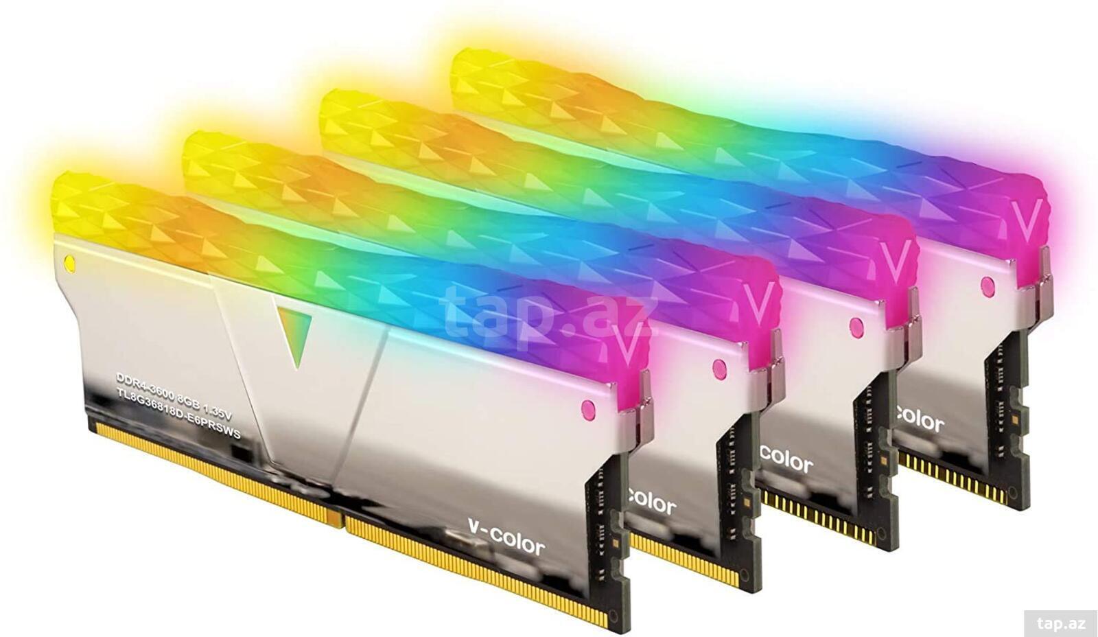 V-Color Prism Pro RGB RAM 32GB (2x8GB) DDR4 3600MHz (TL8G36818D-E6PRSWS ...